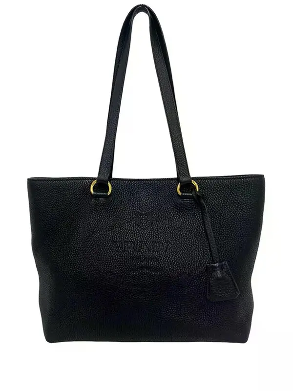 Prada Vitello Daino Embossed Logo Tote Bag