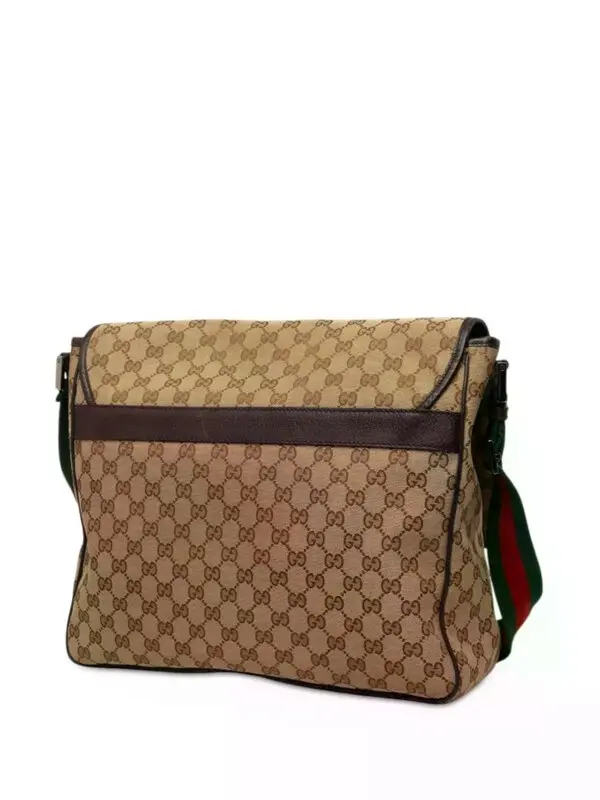 Gucci Gg Canvas Web Flap Messenger Bag