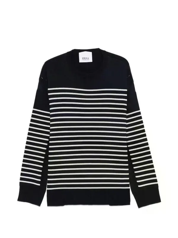 Erika Cavallini Horizontal Stripe Crew Neck Sweater