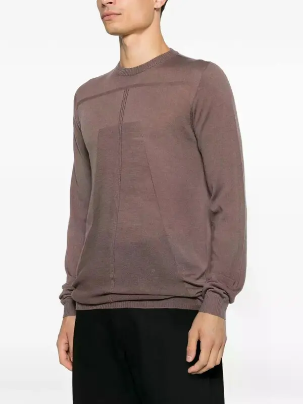 Rick Owens Fine Knit Exposed-seam Sweater - Brown