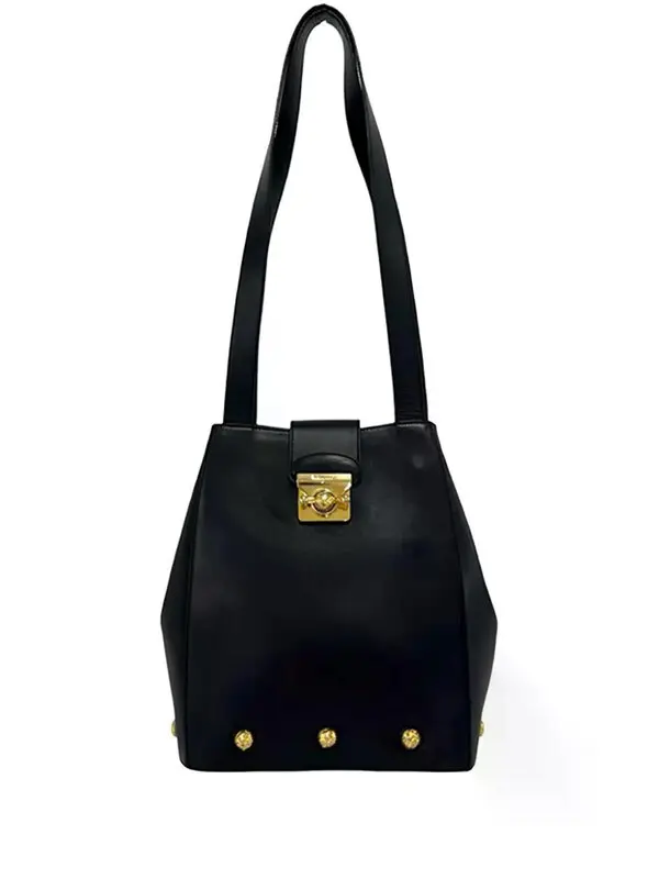 FERRAGAMO Studded Leather Tote Bag