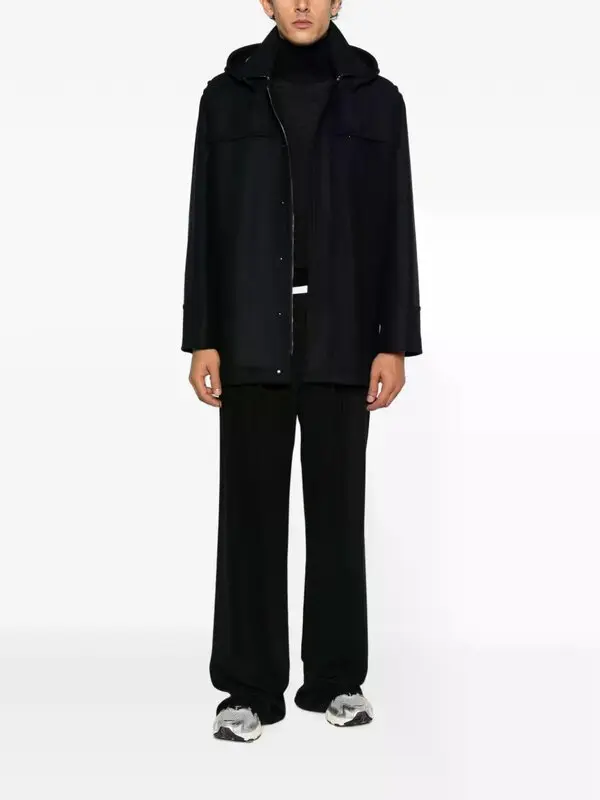 Iceberg Hooded Zip-up Twill Coat