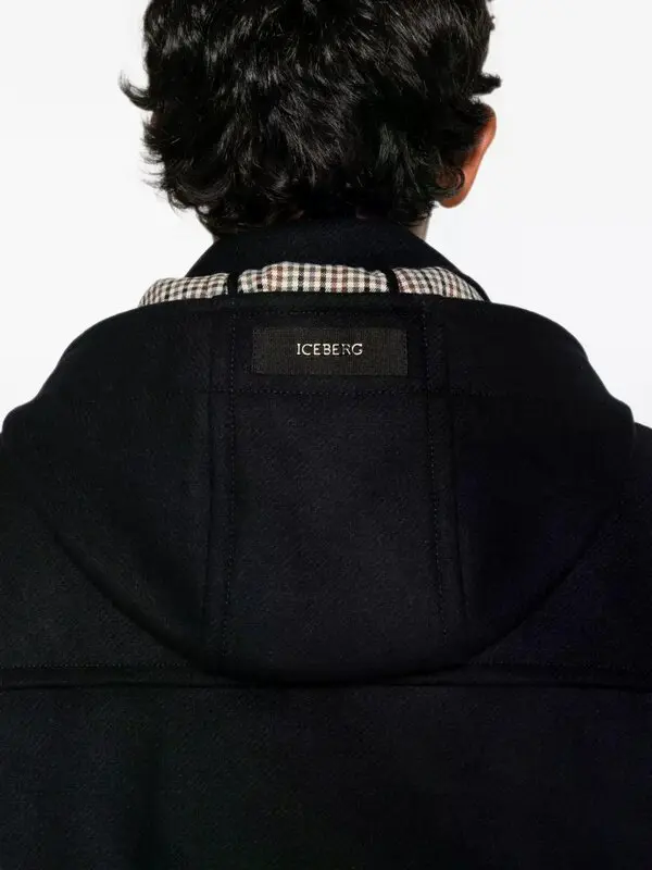 Iceberg Hooded Zip-up Twill Coat