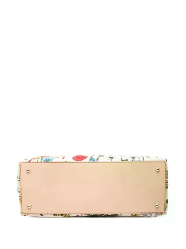Gucci 2000-2015 Flora Canvas Bamboo Handbag