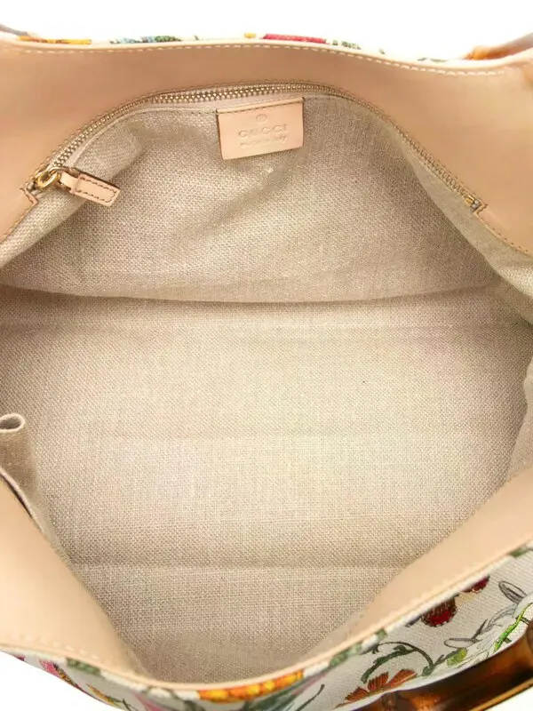 Gucci 2000-2015 Flora Canvas Bamboo Handbag