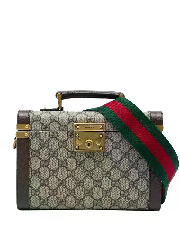 Gucci Gg Supreme Web Savoy Top Handle Beauty Case Satchel