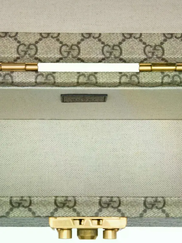 Gucci Gg Supreme Web Savoy Top Handle Beauty Case Satchel