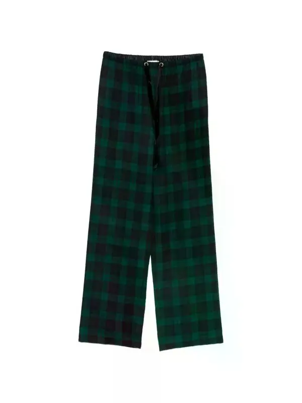 FORTE_FORTE Check Pattern Drawstring Trousers