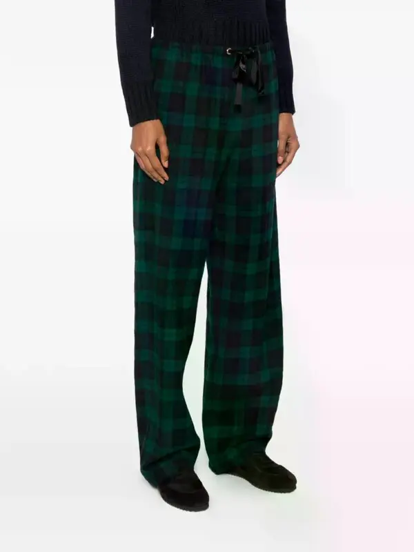 FORTE_FORTE Check Pattern Drawstring Trousers