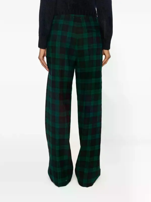 FORTE_FORTE Check Pattern Drawstring Trousers
