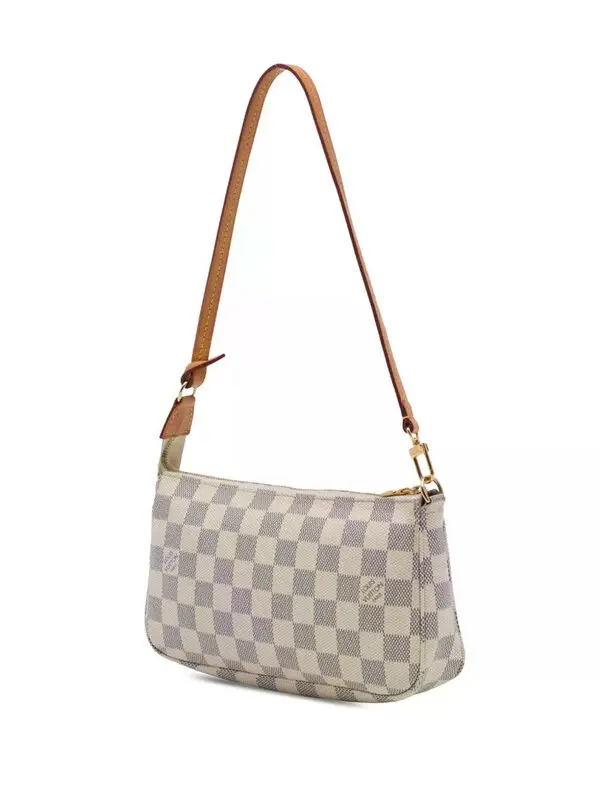 LOUIS VUITTON 2020 Damier Azur Pochette Accessoires Shoulder Bag - White