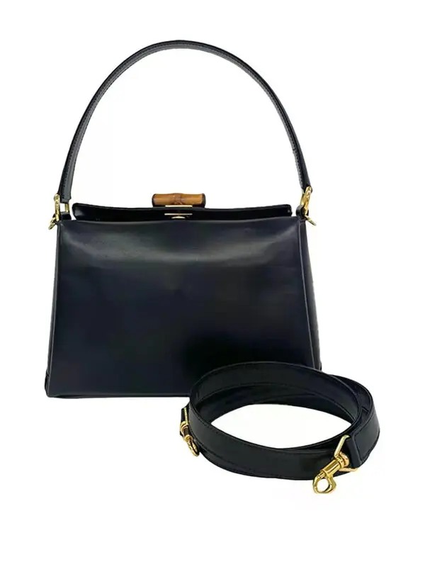 Gucci 20th Century Calfskin Bamboo Satchel