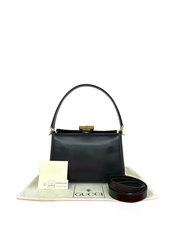 Gucci 20th Century Calfskin Bamboo Satchel