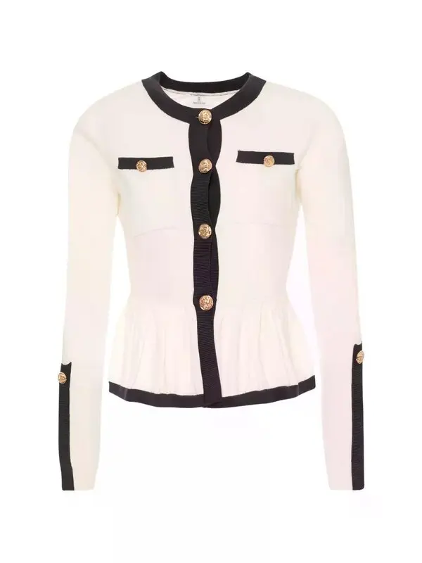 FRACOMINA Peplum Hem Button-up Cardigan