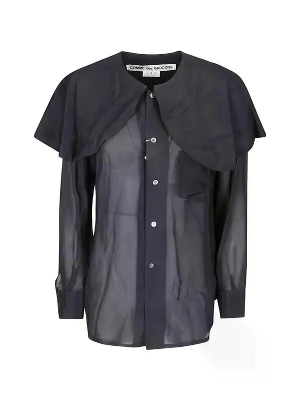 Comme Des Garçons Ruffled Semi-sheer Blouse