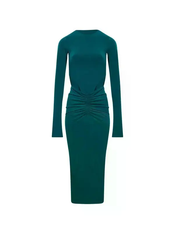 Andamane Heloise Cut-out Ruched Midi Dress - Blue