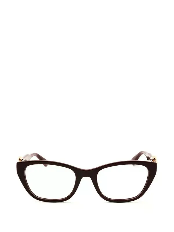 Moschino Cat Eye Glasses With Buckle Detail - Red