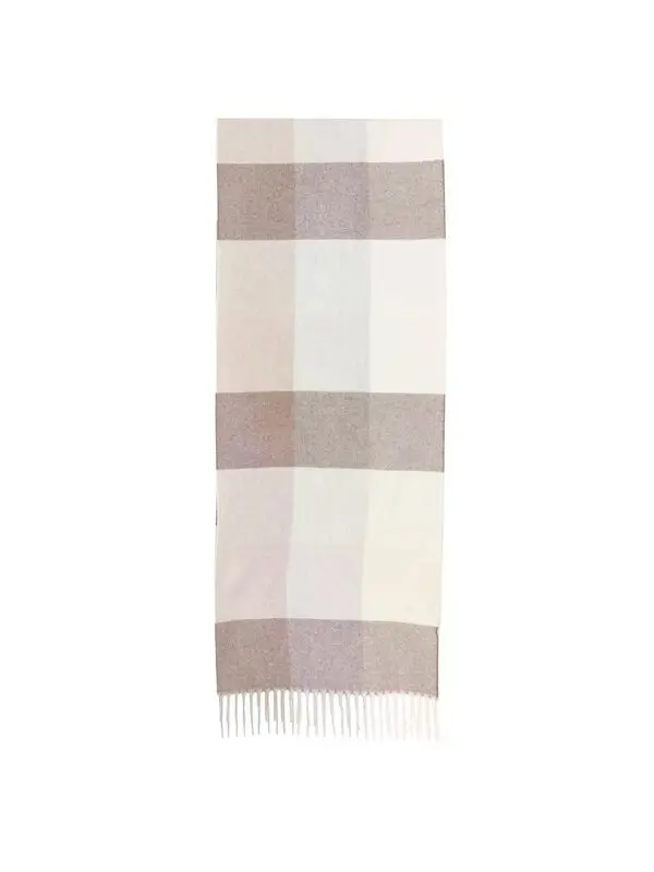 LARDINI Check-pattern Fringed Scarf