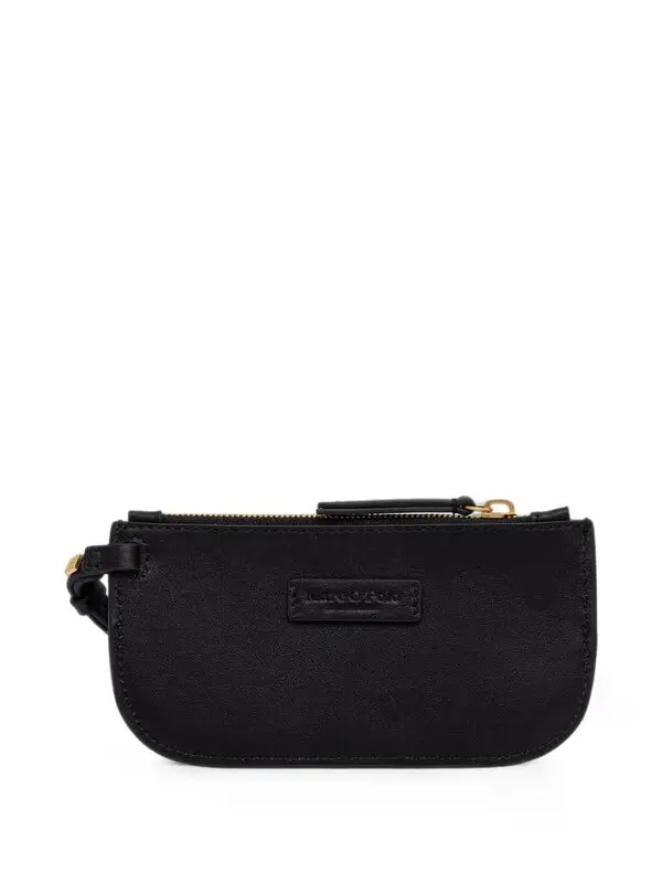 Marc O'polo Leather Pouch With Logo Patch And Wrist Strap