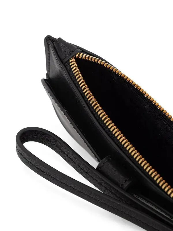 Marc O'polo Leather Pouch With Logo Patch And Wrist Strap