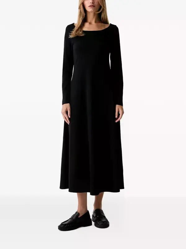 Marc O'polo Long-sleeve Jersey Midi Dress - Black