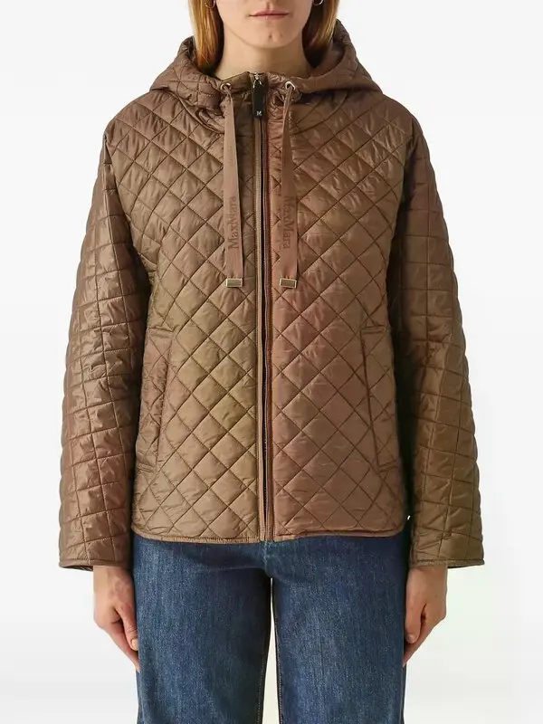 Max Mara Quilted Hooded Jacket - Brown