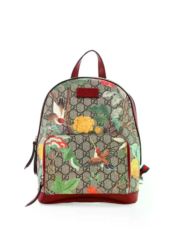 Gucci Tian Print Gg Coated Canvas Small Backpack