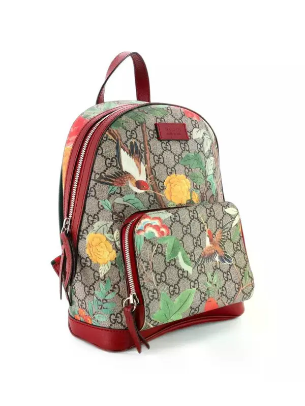 Gucci Tian Print Gg Coated Canvas Small Backpack