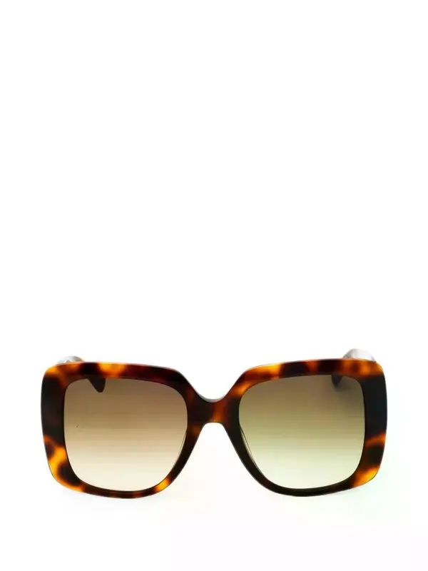 Longchamp Tortoiseshell-effect Rectangle-frame Sunglasses - Brown