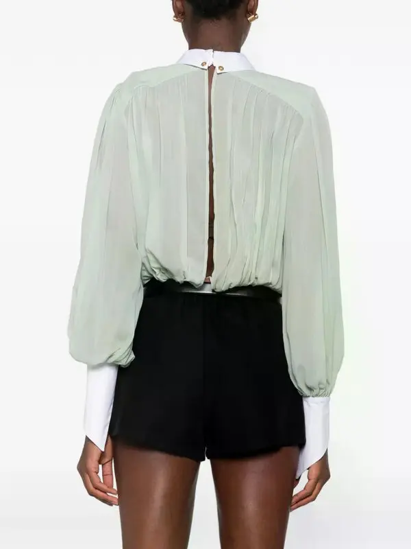 Elisabetta Franchi Pleated Blouse With Bow Detail
