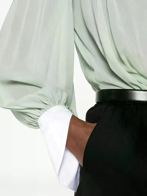 Elisabetta Franchi Pleated Blouse With Bow Detail