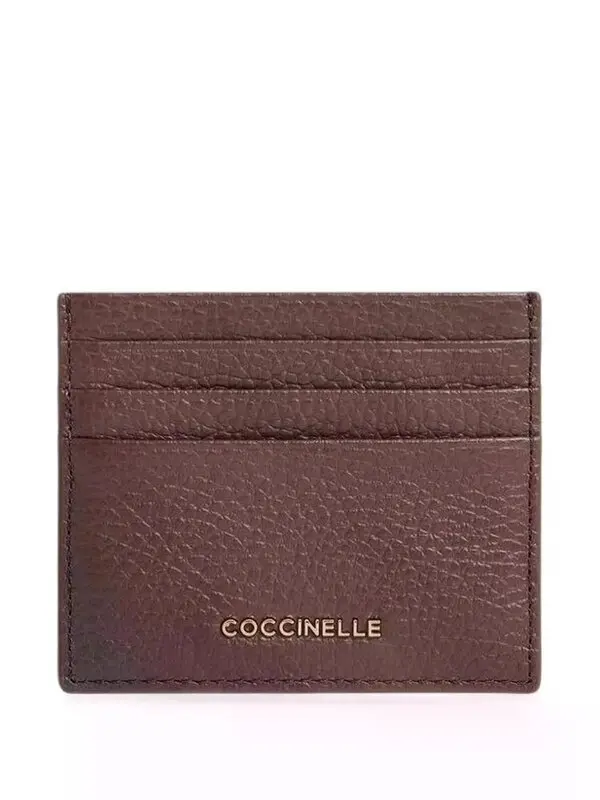 COCCINELLE Metallic Small Leather Card Holder - Brown
