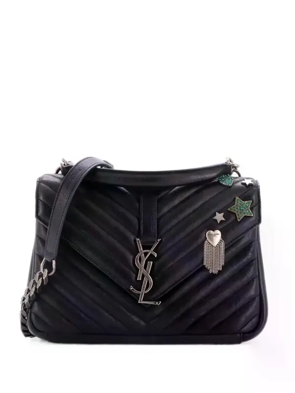 Saint Laurent Classic Monogram College Bag Matelasse Chevron Leather Medium Crossbody Bag