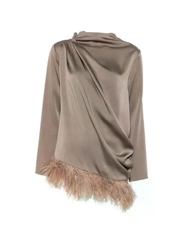 Fabiana Filippi Feather-trim Draped Top