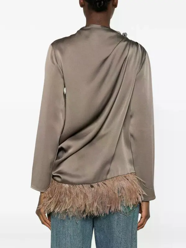 Fabiana Filippi Feather-trim Draped Top