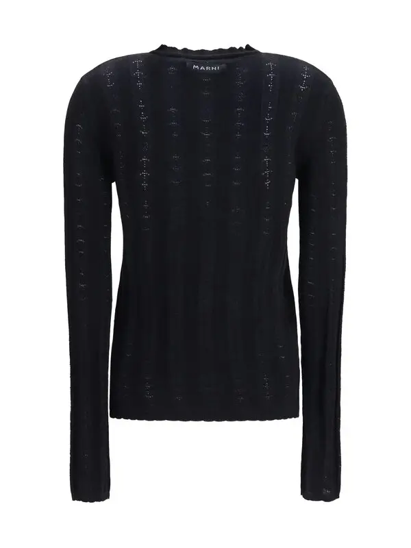 Marni Wool And Silk Cardigan With Bow