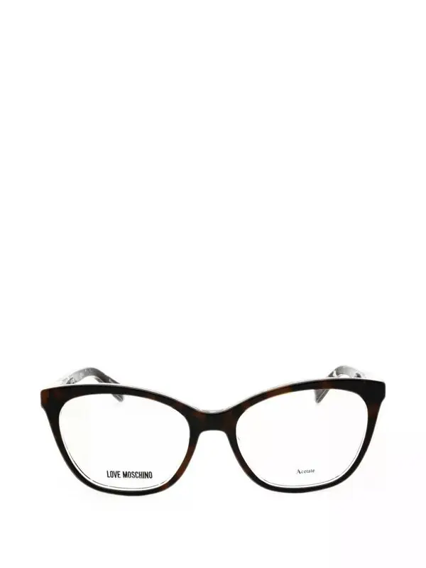 Moschino Tortoiseshell-effect Cat-eye Frame Glasses