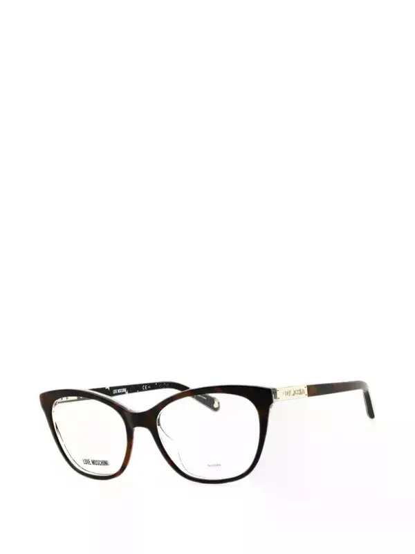 Moschino Tortoiseshell-effect Cat-eye Frame Glasses