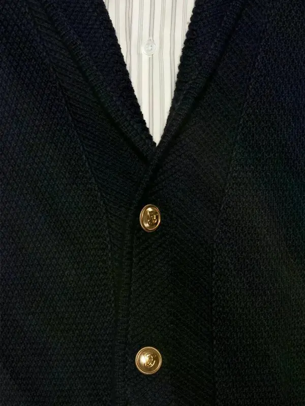 Valentino Garavani Waffle Knit Shawl Collar Cardigan With Vlogo Buttons