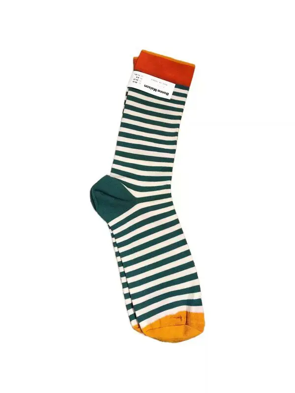 BONNE MAISON Striped Socks - Green