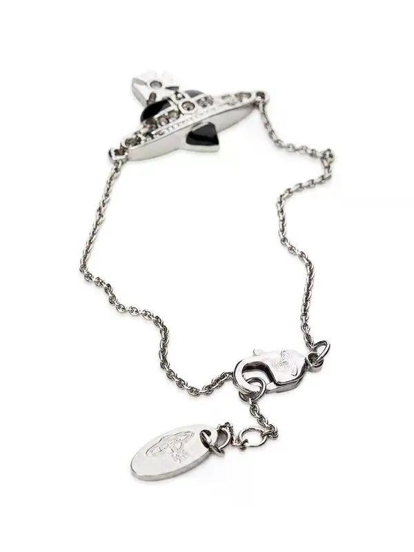 VIVIENNE WESTWOOD Diamante Heart Crystal-embellished Bracelet - Silver