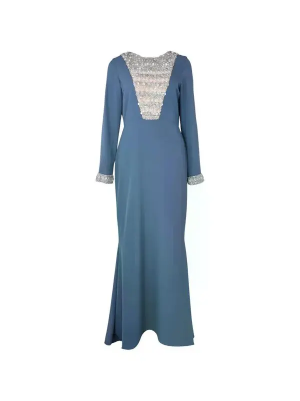 LOODYANA Sequined Long Sleeve Maxi Dress