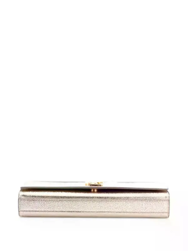 Saint Laurent Classic Monogram Metallic Calfskin Long Clutch Bag