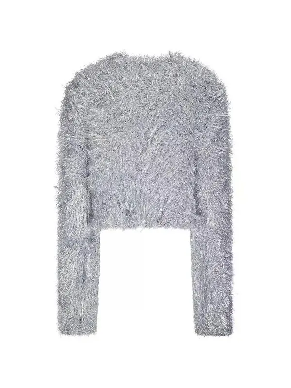 Junya Watanabe Metallic-effect Eyelash-knit Sweater