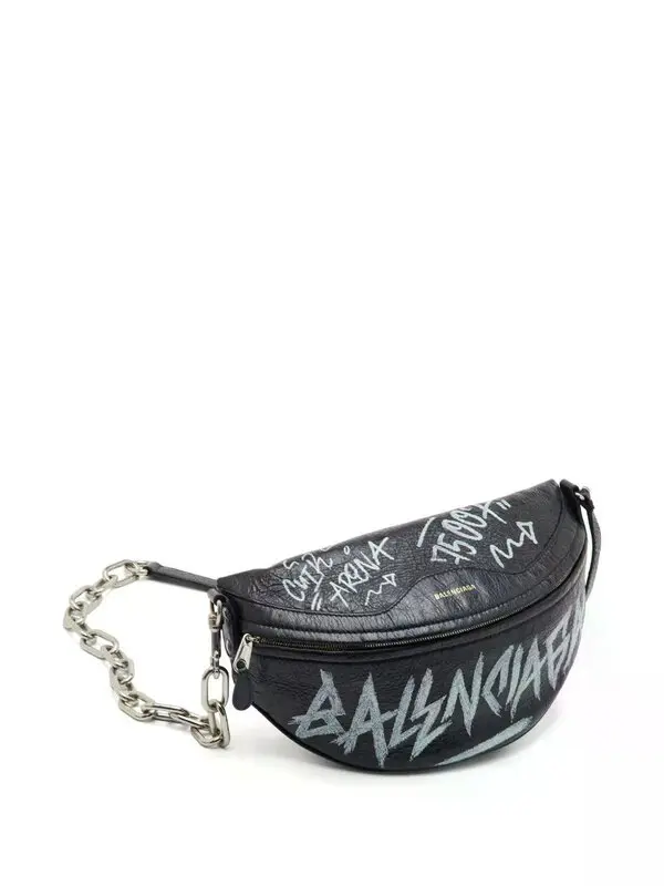 Balenciaga Graffiti Souvenir Belt Bag - Black