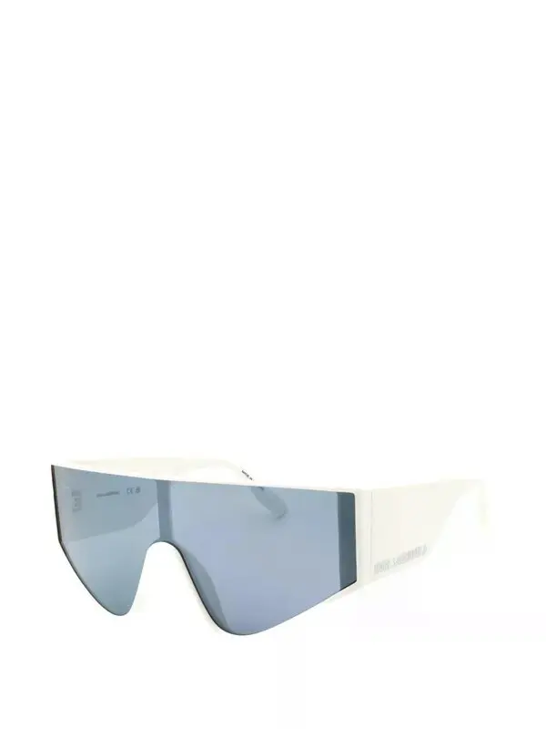 Karl Lagerfeld Shield Geometric Frame Sunglasses - Neutrals
