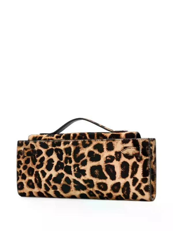 Veronica Beard Dash Leopard-print Calf Hair Clutch Bag - Brown