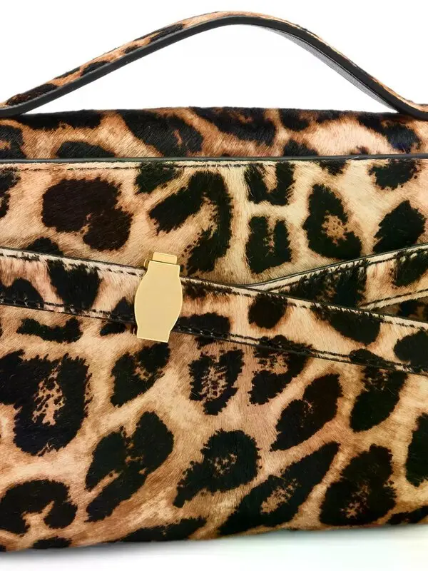 Veronica Beard Dash Leopard-print Calf Hair Clutch Bag - Brown