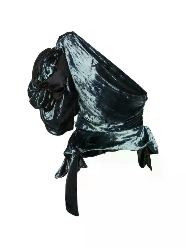 ROKSANDA Crushed Velvet One-shoulder Blouse