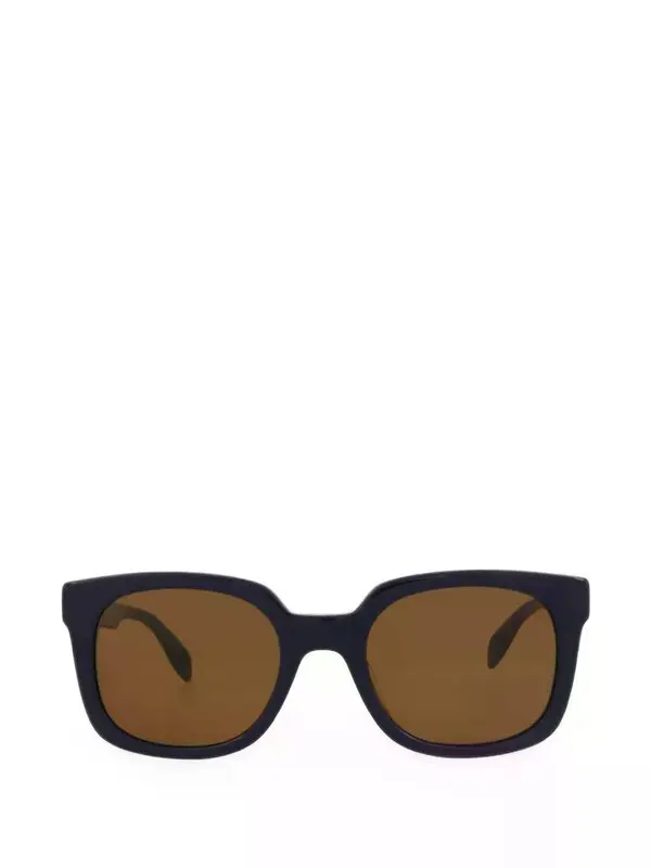 Alexander McQueen Graffiti Square Frame Sunglasses - Black